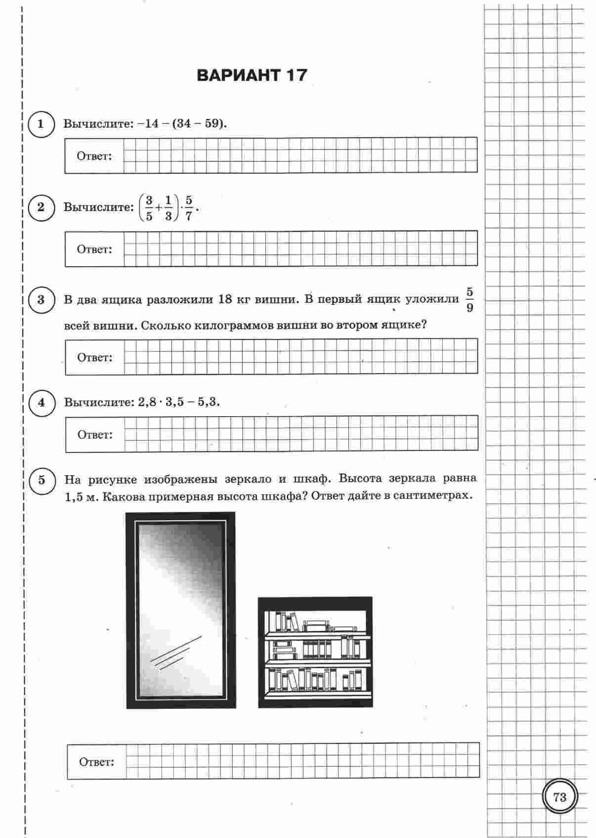 ВПР Математика 6 класс Типовые задания 25 вариантов Ященко Виноградова Вольфсон читать бесплатно